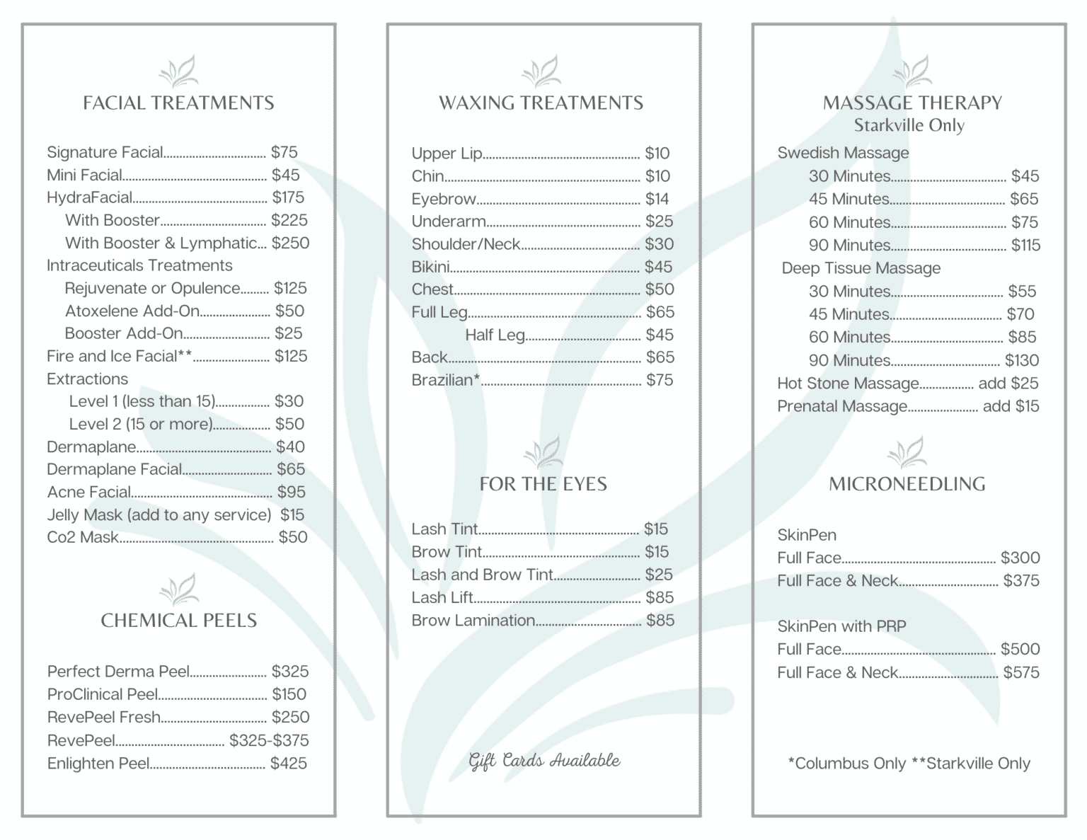 Pricing - Vitality Dermatology